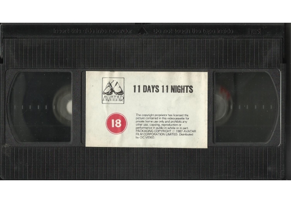 11 Days 11 Nights 1987 On Avatar United Kingdom Betamax VHS Videotape 11-days-11-nights-1987-on-avatar-united-kingdom-betamax-vhs-videotape
