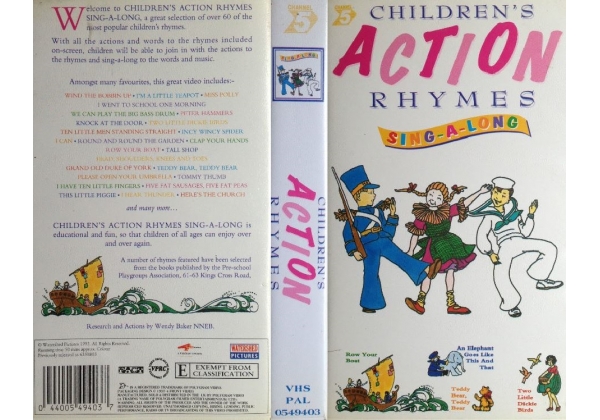 Children s Action Rhymes 1997 On Channel 5 United Kingdom VHS Videotape Children s Action Rhymes 1997 On Channel 5 United Kingdom VHS Videotape